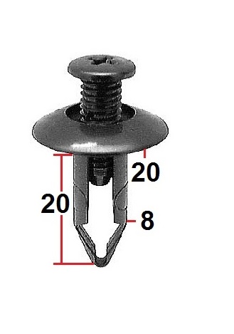 GTC Cross Head Large Scrivet Universal Car Quality Plastic Clips