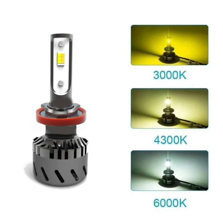 New Tri Color Headlight 3000K 4300K 6000K LED Conversion Kit Bulbs