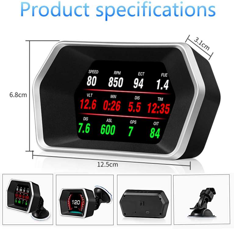 Gex P17 HUD Head Up OBD2 GPS Universal Display